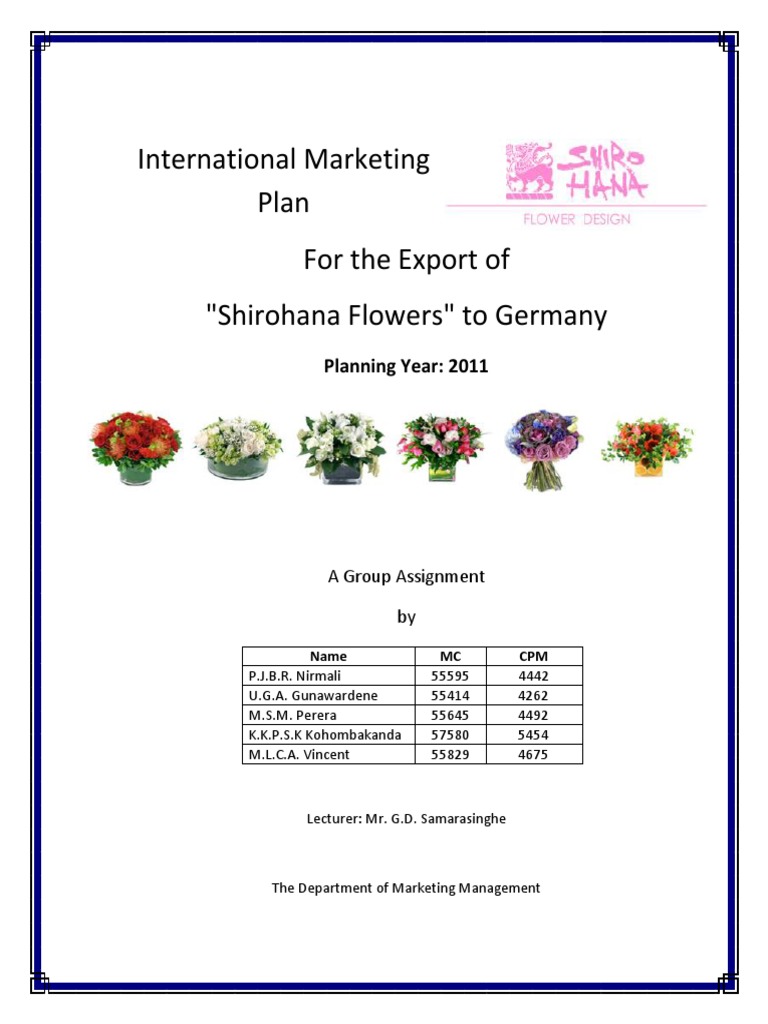 Shirohana Flowers Export Plan to Germany | PDF | West Germany | Nazi ...