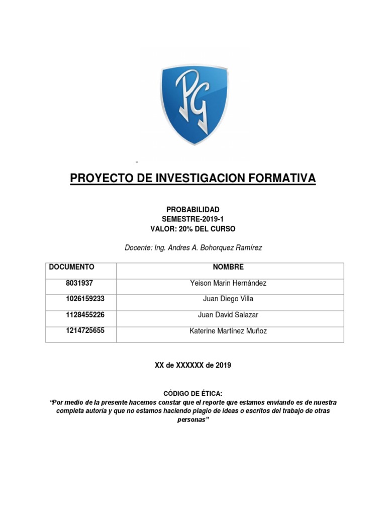 PIF Probabilidad 2do Corte | PDF | Desviación Estándar | Software