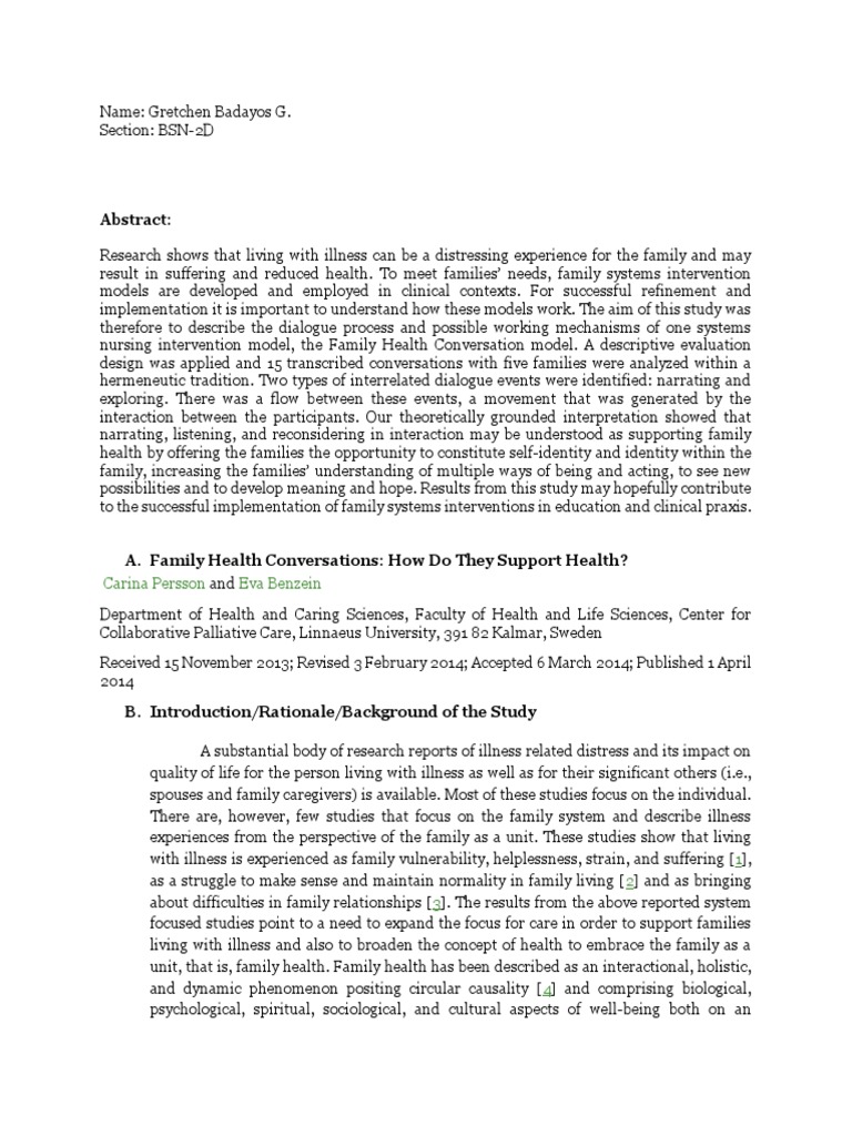 Research Assignment CHN | PDF | Family | Narrative