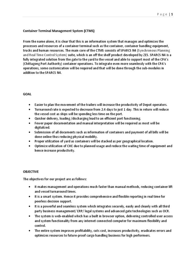 Container Terminal Management System (CTMS) : Synchronous Planning and ...