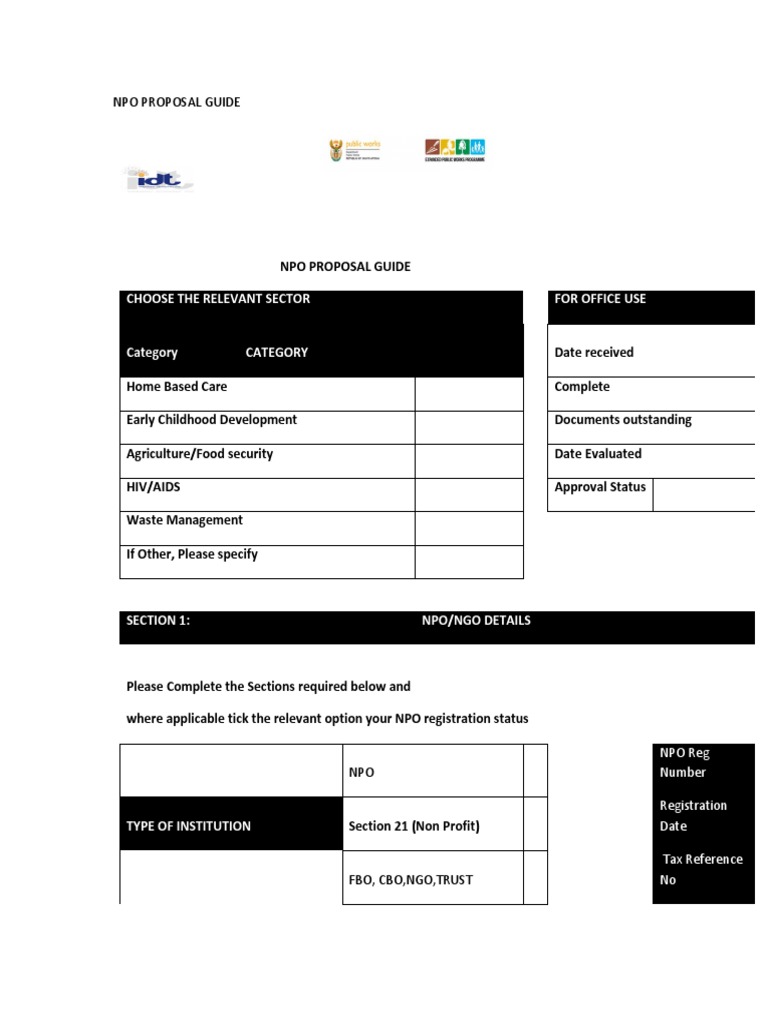 Npo Proposal Guide PDF | PDF | Nonprofit Organization | Employment