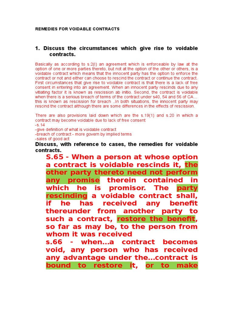 Voidable Contracts Explained | PDF | Contract Law | Private Law