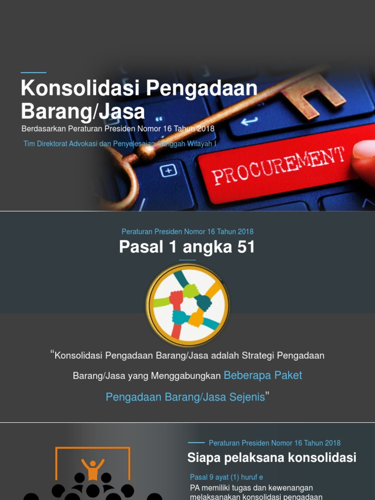 Konsolidasi Pengadaan Barang Jasa | PDF