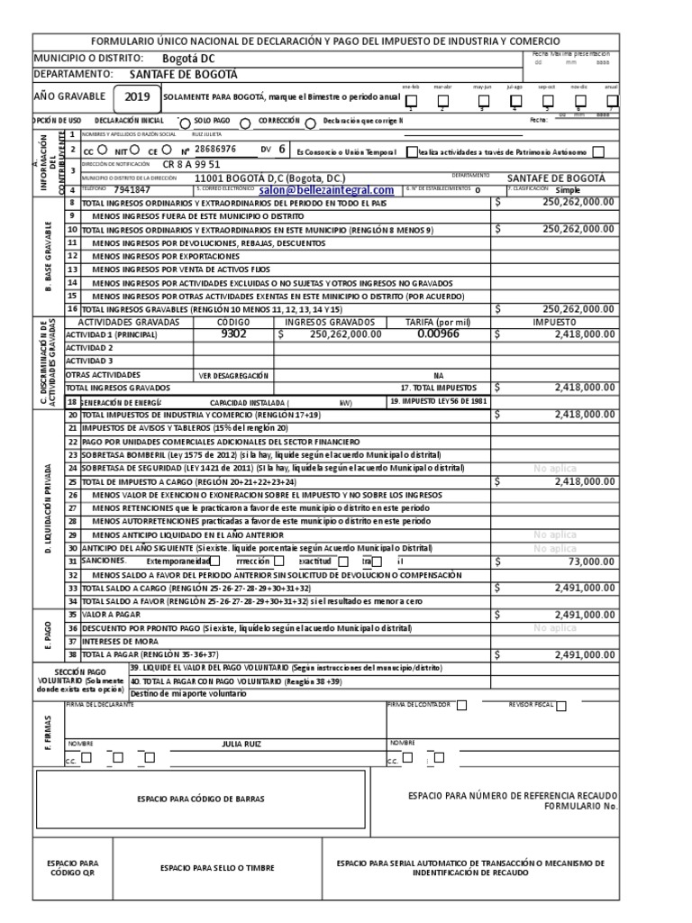 Formato Ica | PDF | Impuestos