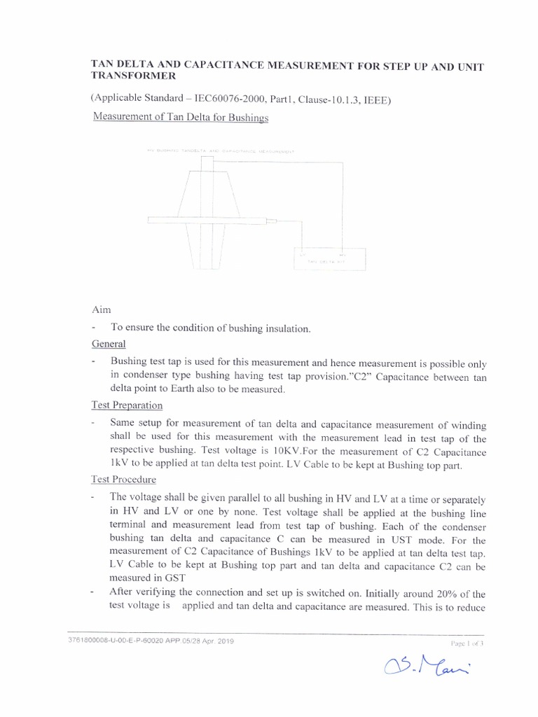 Tan Delta Test Report | PDF