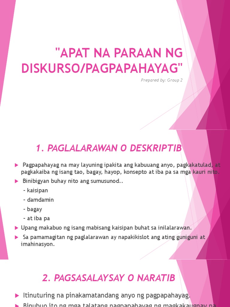 Apat Na Paraan NG Diskurso | PDF
