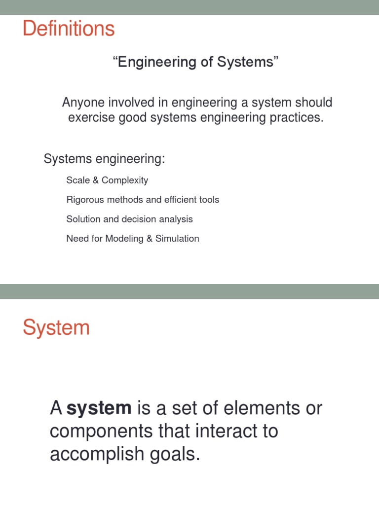 Definitions: "Engineering of Systems" | Download Free PDF | System ...