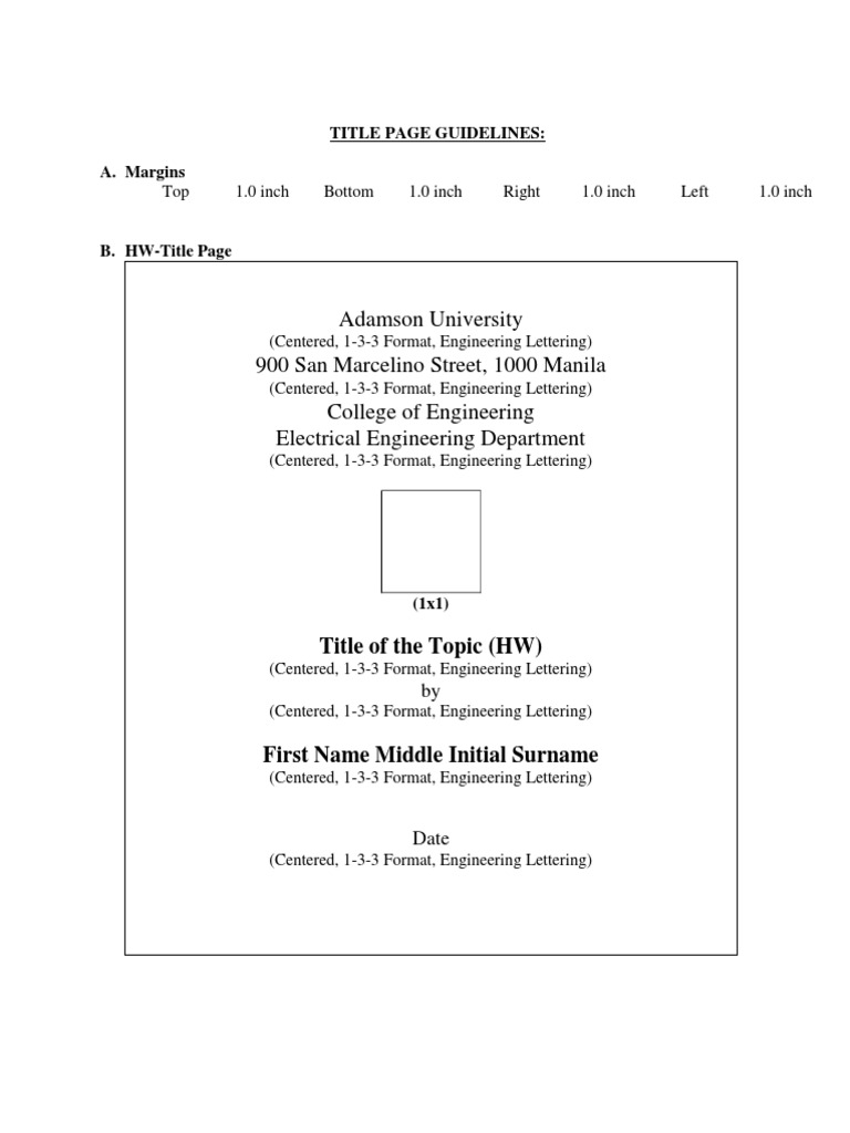 1-3-3 Engineering Title Page Guidelines | PDF