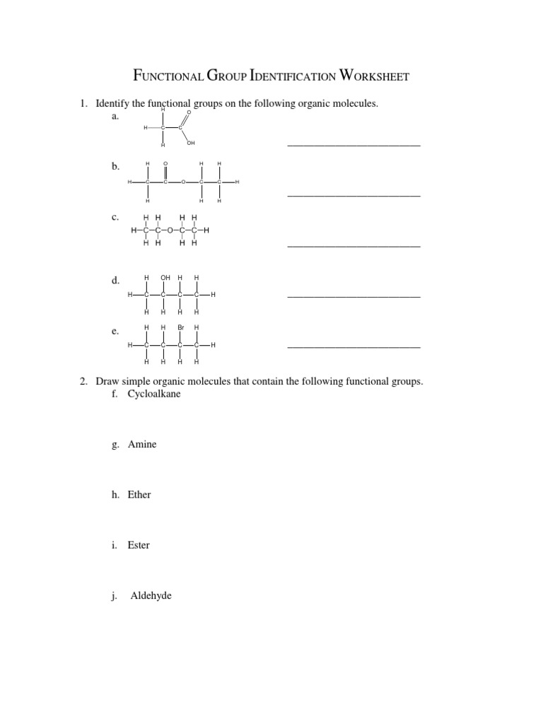 Functional Groups and Structure Drawing WS PDF | PDF