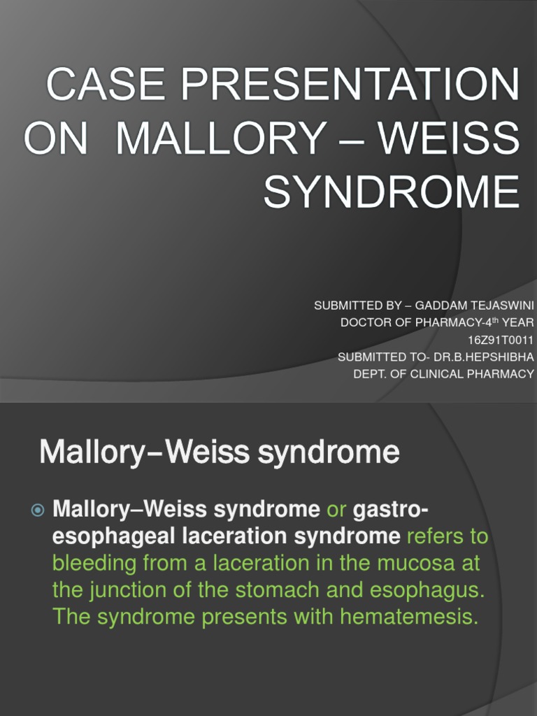 Clinical Case Study: Mallory-Weiss Syndrome | PDF | Cholesterol | High ...