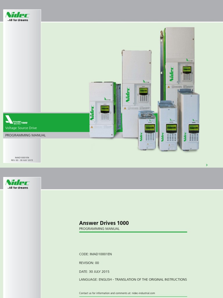 AD1000 Drive Programming Manual - July 2015 | PDF | Menu (Computing) | Parameter (Computer ...