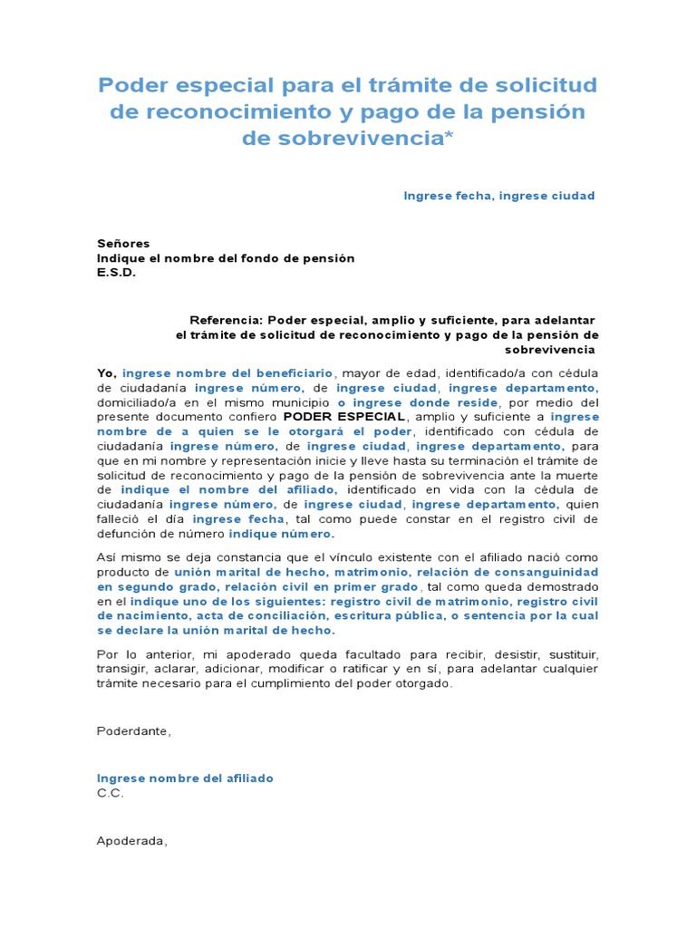 Poder Pension Sobrevivencia | PDF
