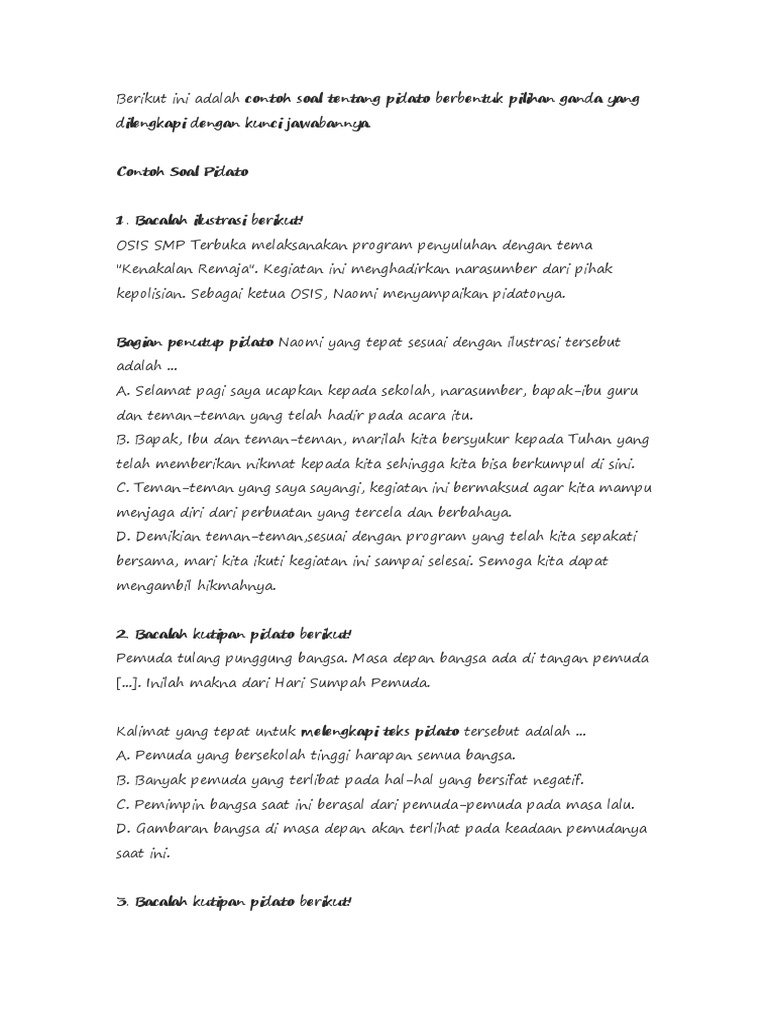 Soal Bind Kelas 7 | PDF