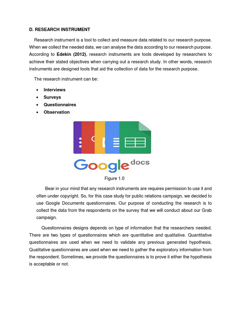 Research Instrument | PDF | Questionnaire | Survey Methodology
