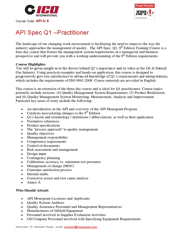 API Spec Q1 - Practitioner | PDF