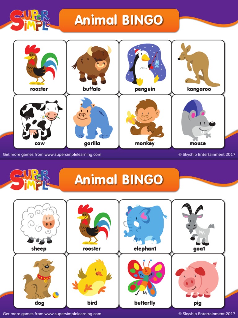 Animals Bingo | PDF | Even Toed Ungulates | Domesticated Animals