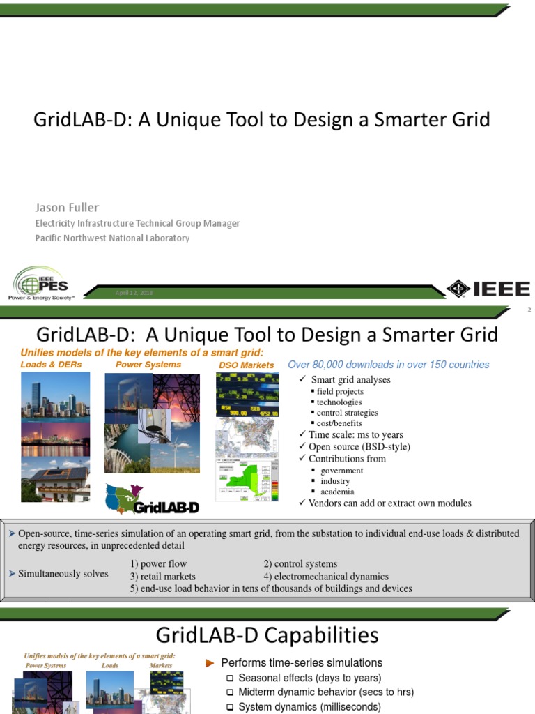 Gridlab D Ieee 10062018 Pdf Smart Grid Electrical Grid