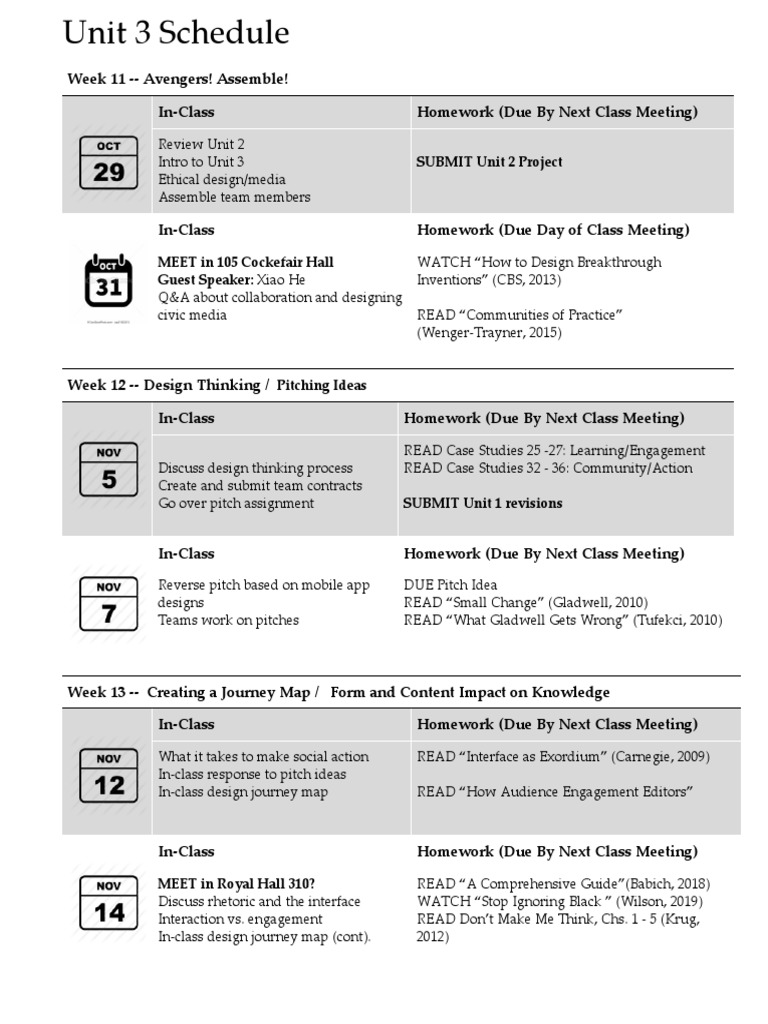 Unit 3 Schedule Redesigned | PDF | Teaching | Education Theory