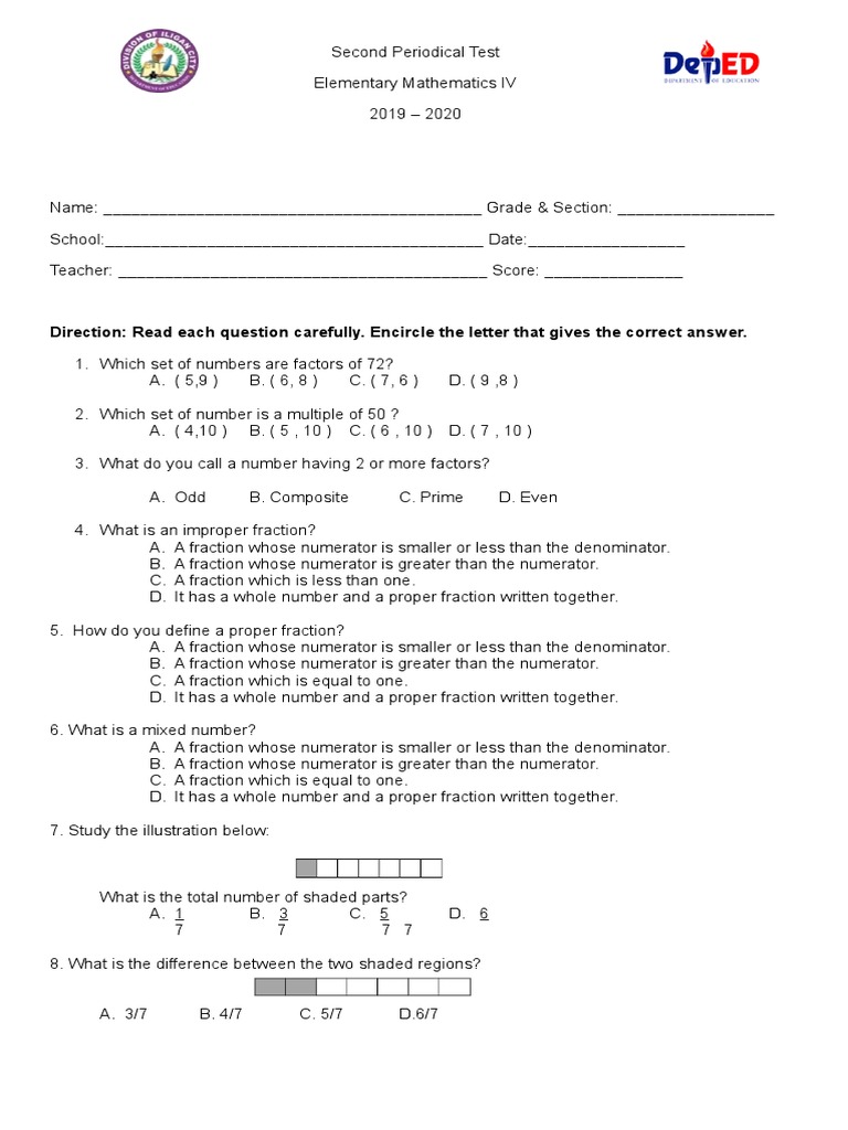 Direction: Read Each Question Carefully. Encircle The Letter That Gives ...