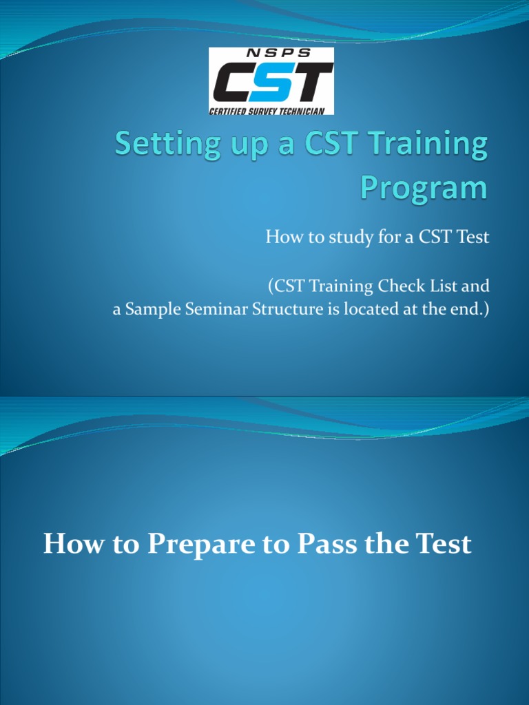 Setting Up A CST Training Program | PDF | Surveying | Scientific ...