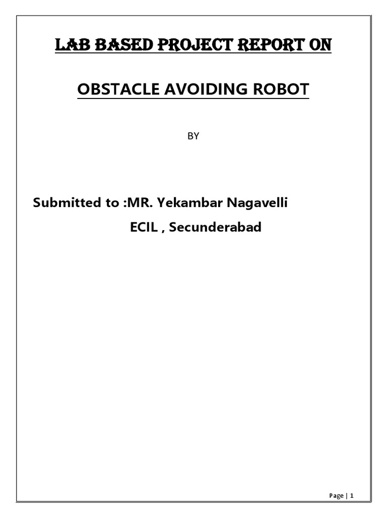 Lab Based Project Report On: Obstacle Avoiding Robot | PDF | Arduino ...