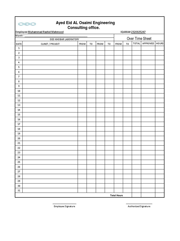 Rashid OT Sheet PDF New PDF | PDF