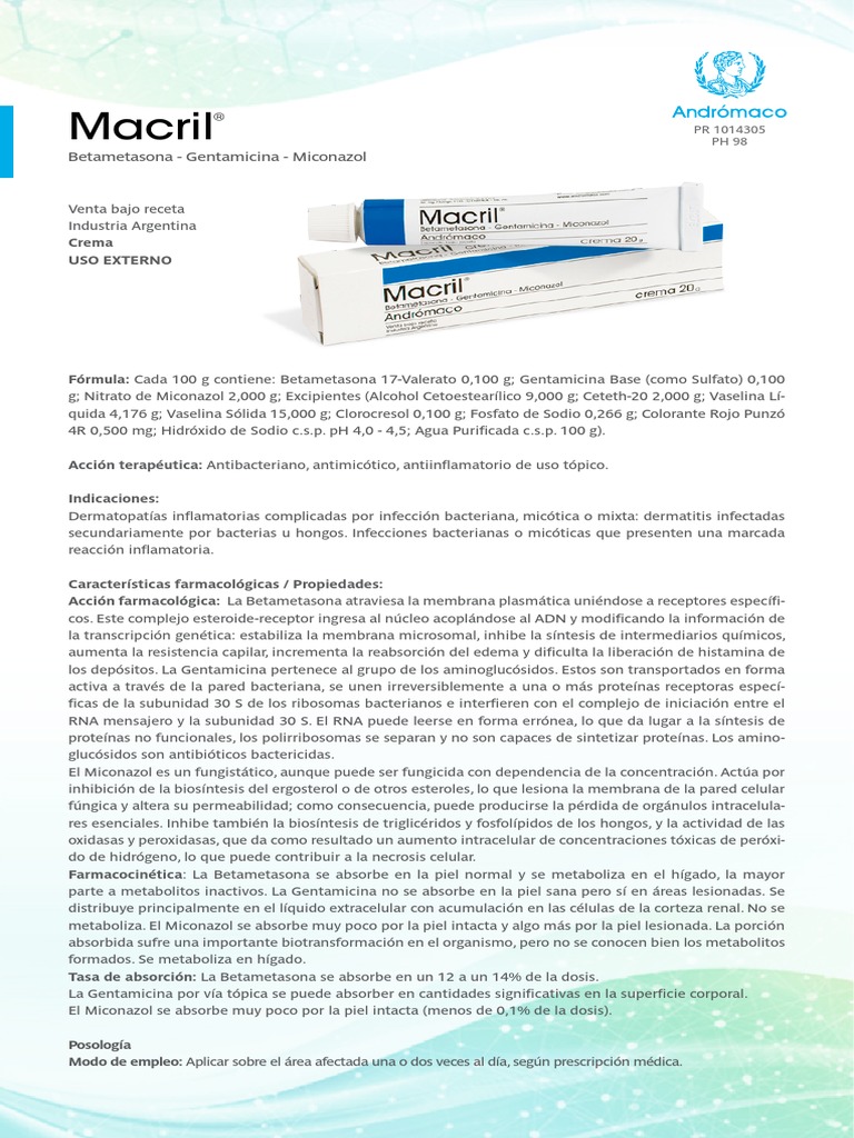 Prospecto Macril | PDF | Corticosteroides | Amamantamiento