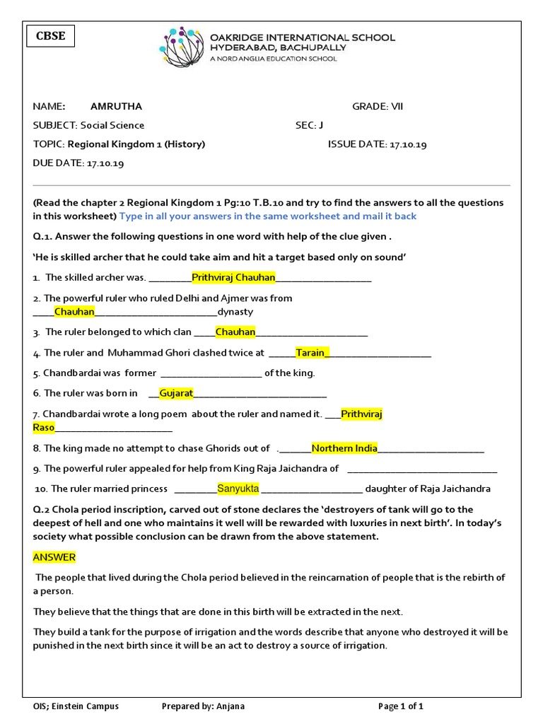 Task Sheet 2 - Social Grade 7 | PDF