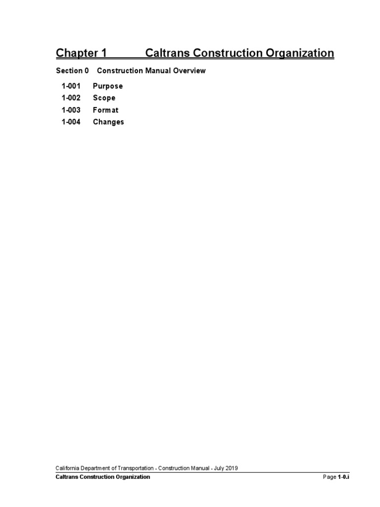 Caltrans Construction Organization | PDF | Specification (Technical ...