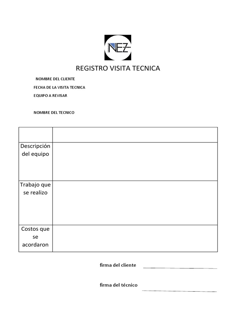 Formato de Visitas Tecnicas | PDF