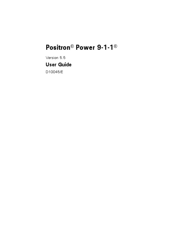 Positron Power911 5.5 User Guide | PDF | Icon (Computing) | Menu ...