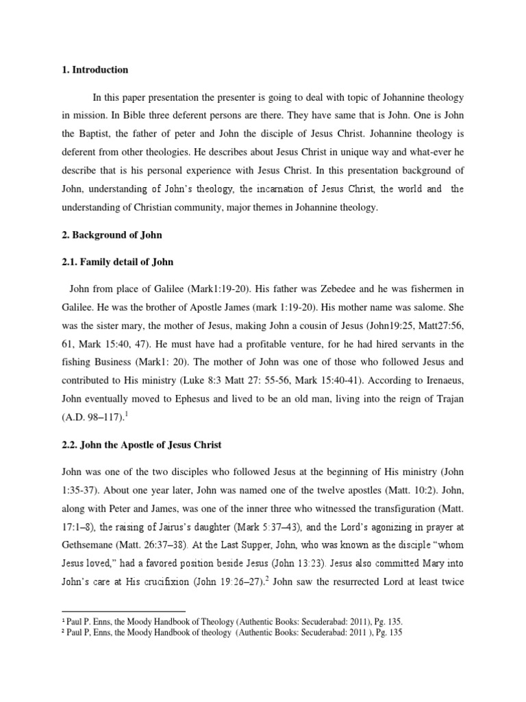 Johannine Theology and Mission | PDF | Gospel Of John | Jesus