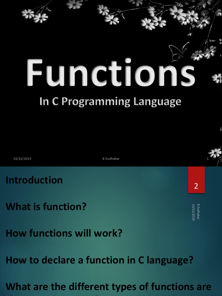 C functions types and examples | PDF | Subroutine | Parameter (Computer Programming)