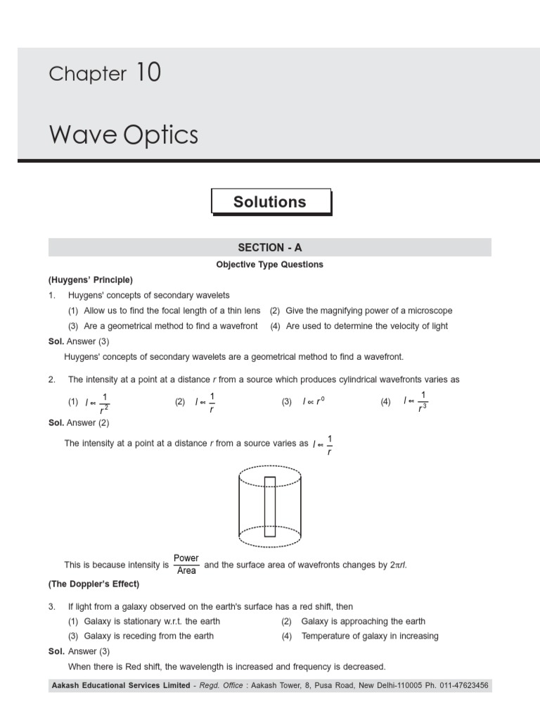 CLS Aipmt-18-19 XII Phy Study-Package-7 SET-2 Chapter-10 PDF | PDF | Diffraction | Wavelength