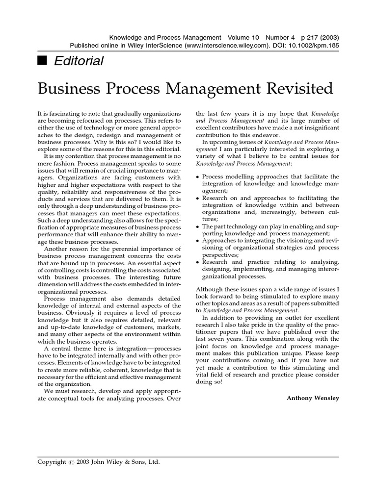 Business Process Management Revisited | PDF | Business Process ...