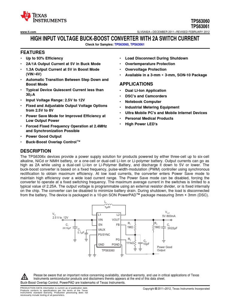 tps6306x Datasheet | PDF | Electrostatic Discharge | Power Supply