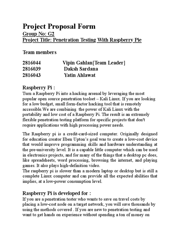 Project Syn PDF | PDF | Penetration Test | Raspberry Pi