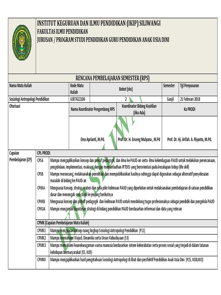 1 RPS Full PAUD PDF | PDF