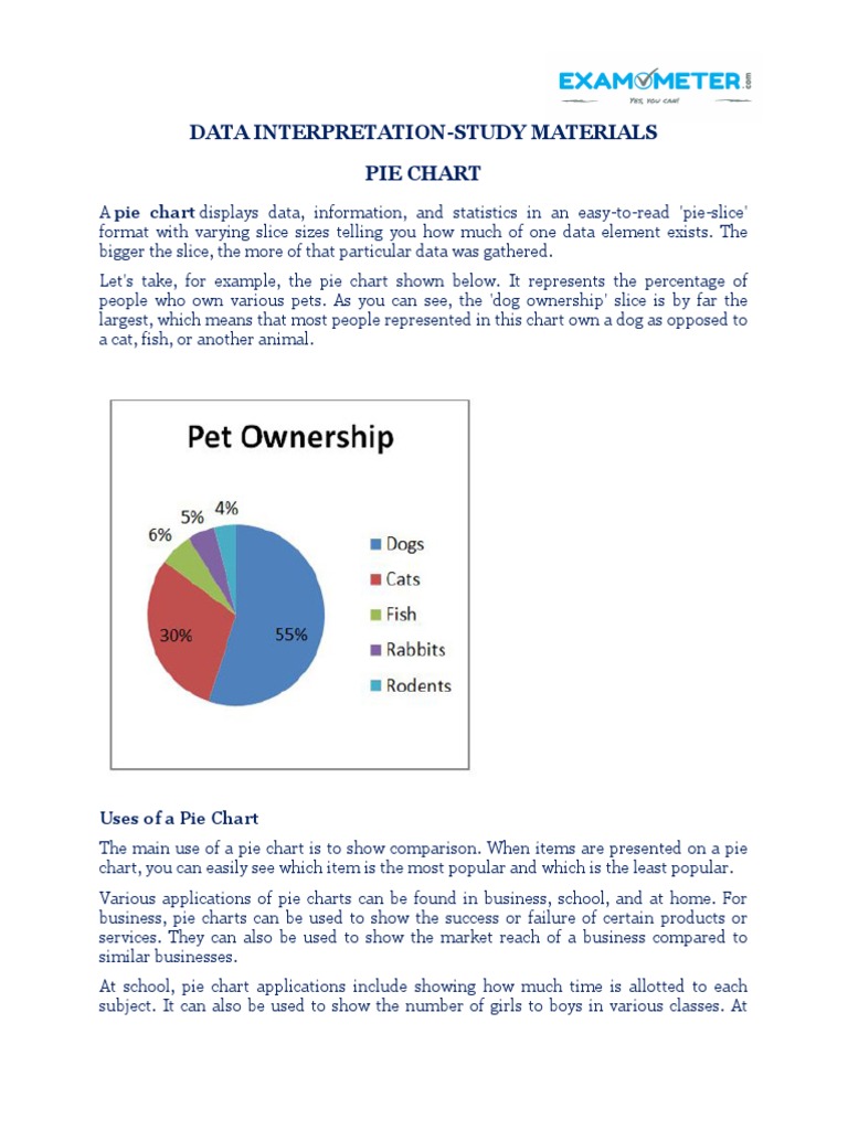 Data Interpretation-Study Materials Pie Chart | PDF | Pie Chart | Chart