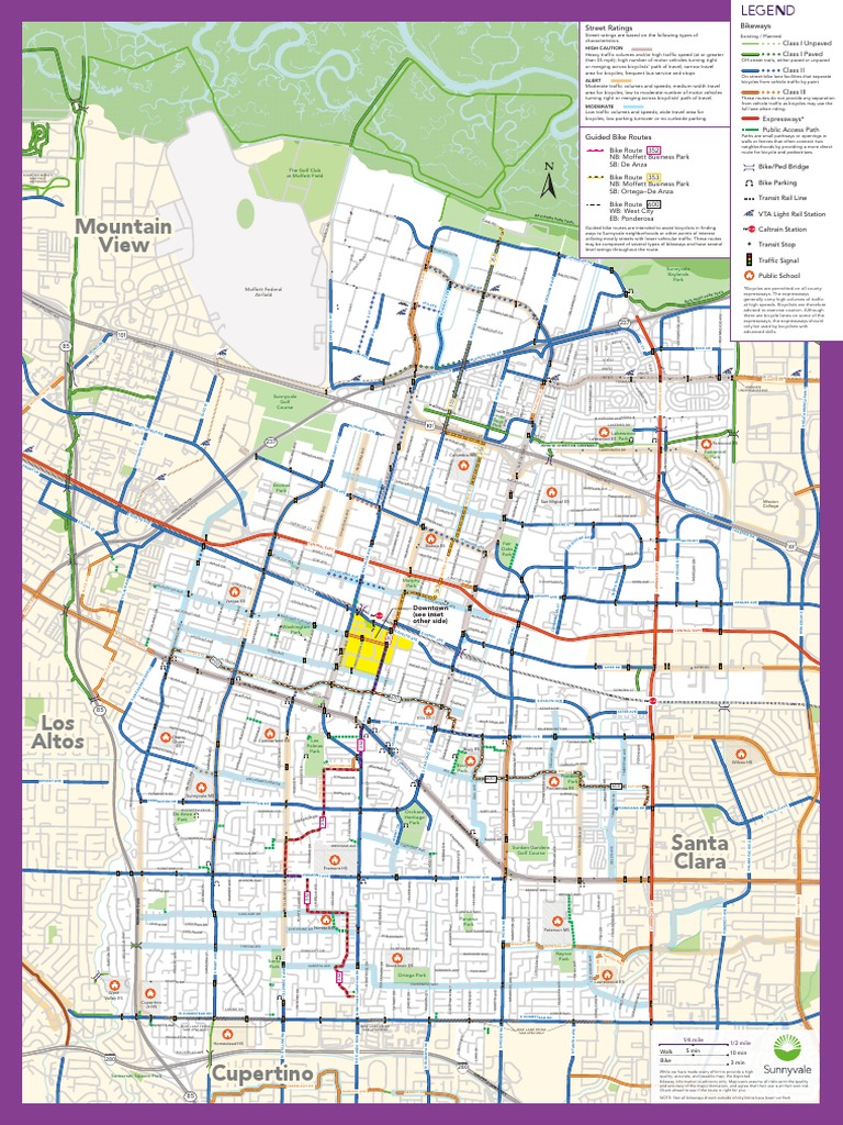 Sunnyvale Bike Map | Cycling Infrastructure | Traffic