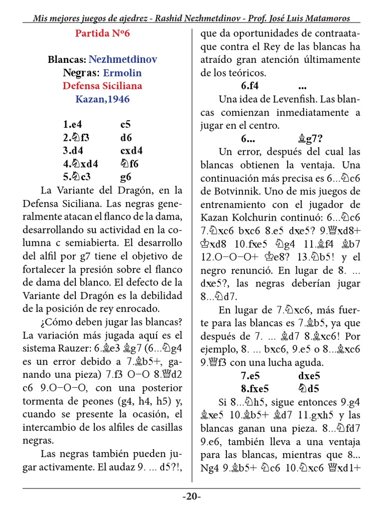 6 - Nezhmetdinov Vs Ermolin | PDF | Juegos de mesa | Juegos de ...