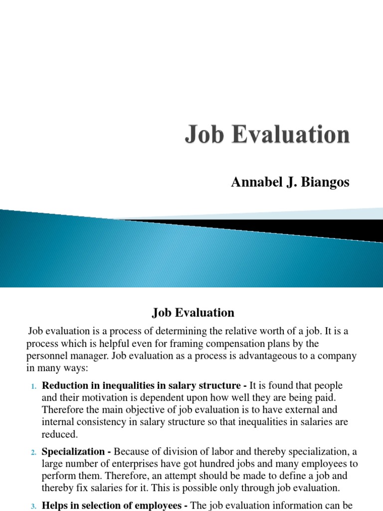 Understanding Job Evaluation Processes | PDF | Employment | Performance ...