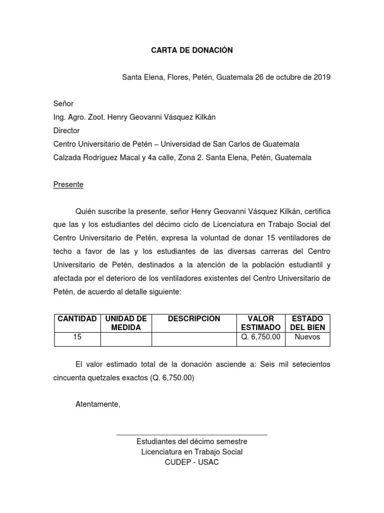 Modelo De Carta De Solicitud De Donacion Cómo Hacer Una Carta De