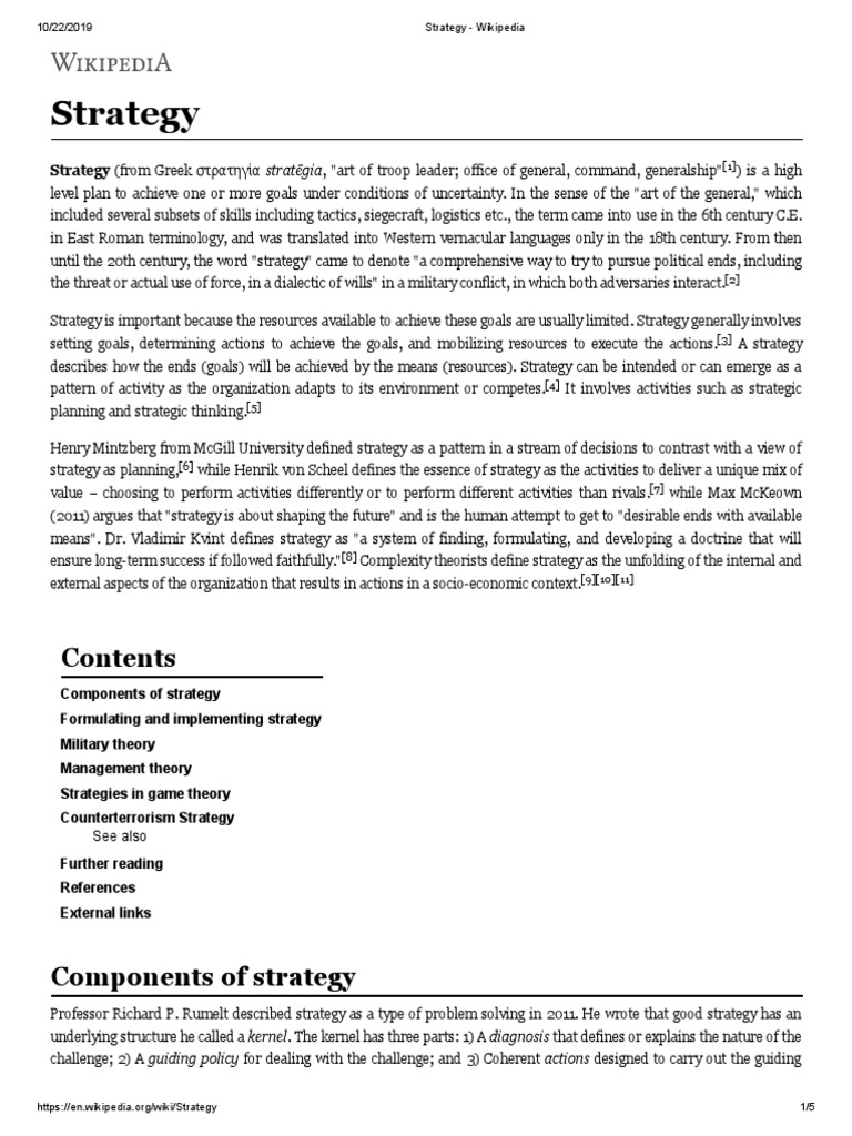 Strategy | PDF | Psychological Concepts | Cognitive Science