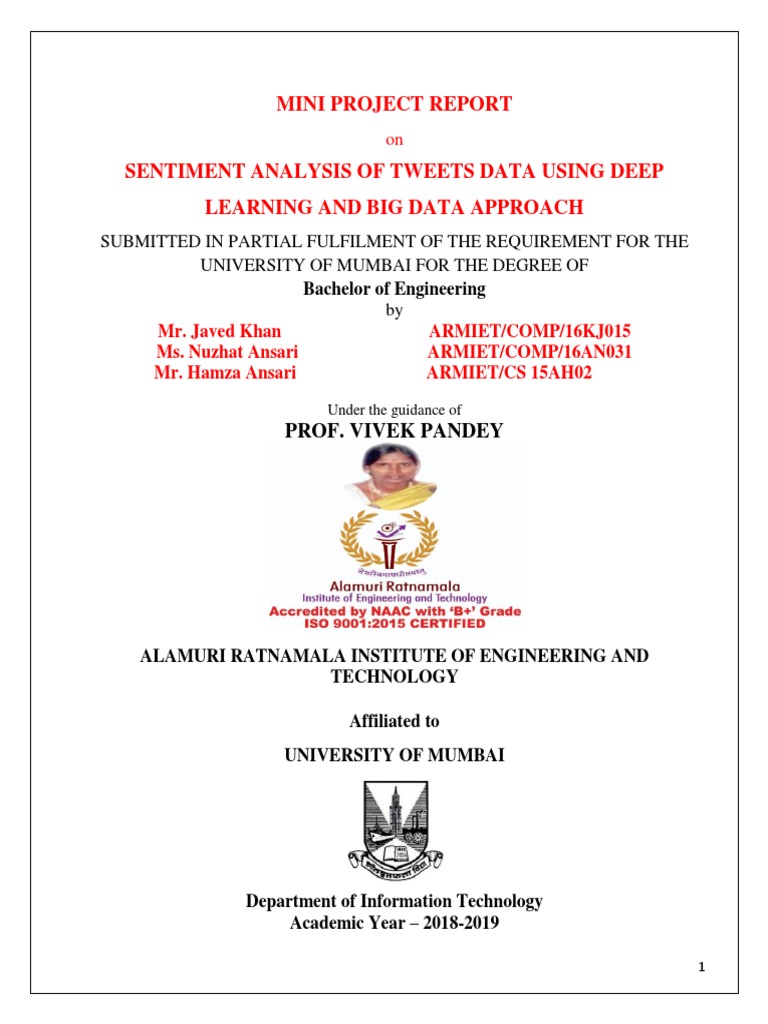 Mini Project Report: Submitted in Partial Fulfilment of The Requirement ...