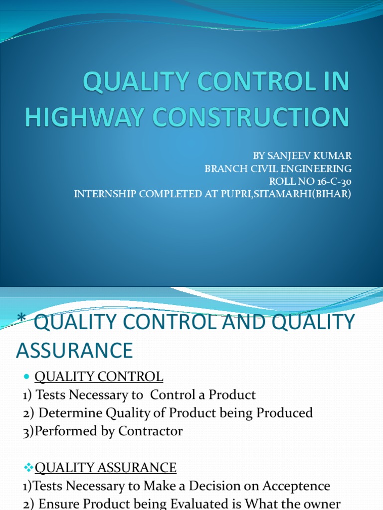 Quality Control in Highway Construction | PDF | Construction Aggregate ...