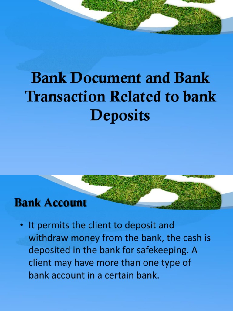 Bank Document and Bank Transaction Related To Bank Chapter 7 12 Abm B ...