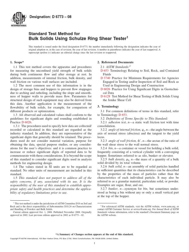 Astm D6773-08 | PDF | Yield (Engineering) | Shear Stress