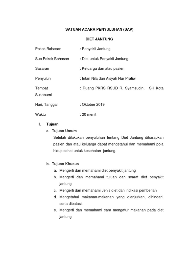 Sap Diet Jantung | PDF