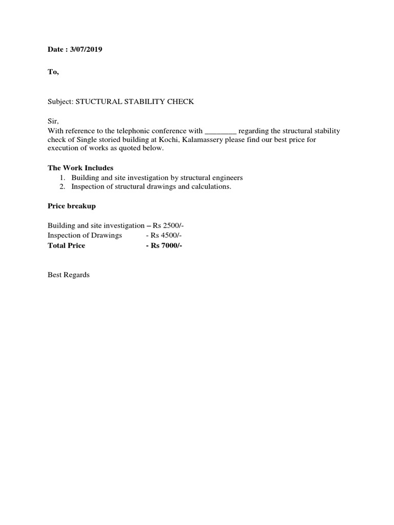 Structural Stability Check Quote for Kochi | PDF | Technology & Engineering